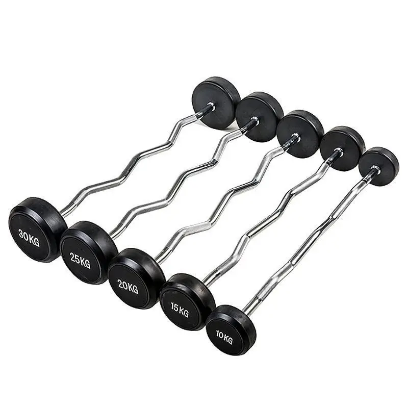 Urethane Encased Straight Barbell Ez Curl Barbell 25-115 Lbs 10-50 Kg ...