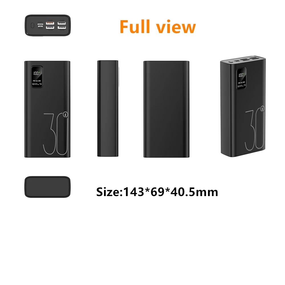 30000mah Powerbank with Digital Display and USB-C Output