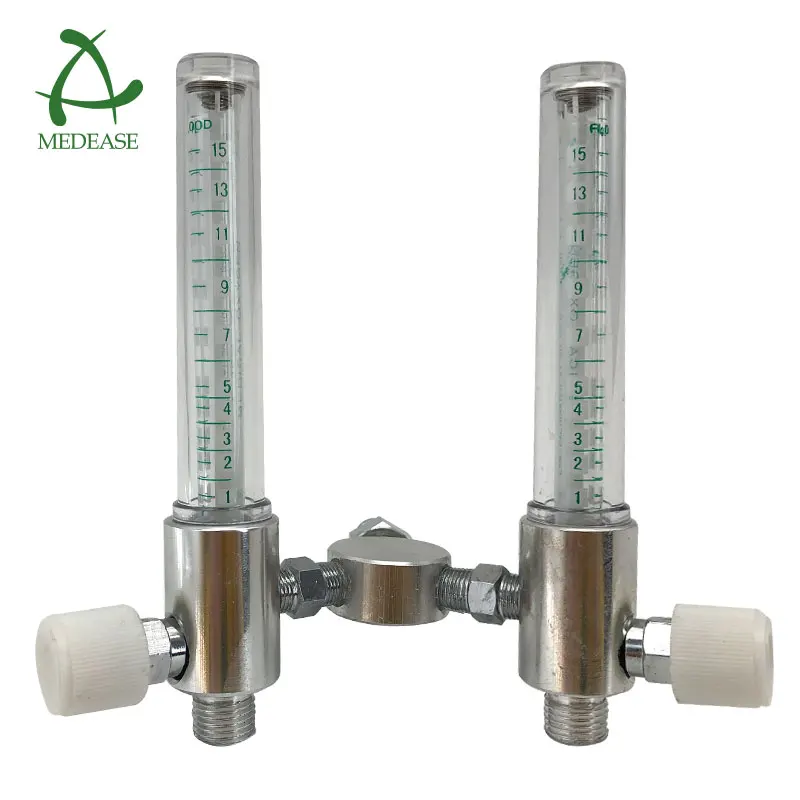MEDEASE Medical Gas Double Oxygen Flow Meter With Din Connector For ...