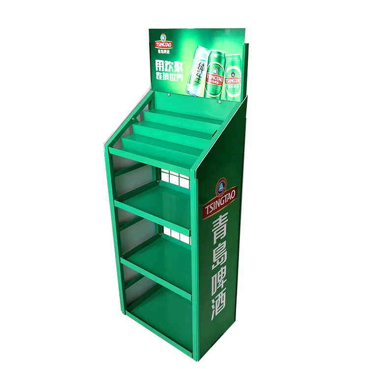 Multi Layers Custom Metal Store Retail Beverage Beer Display Rack Water ...