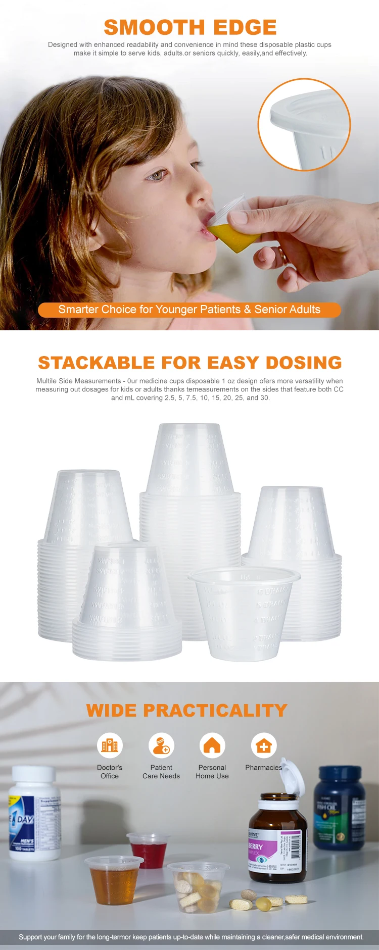 Disposable Medicine Cups - 1oz Graduated Plastic Cups