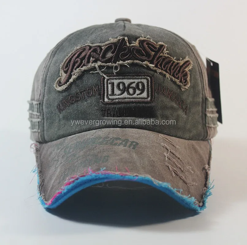 Wholesale Cotton 6 Panel Baseball Cap Custom Embroidery Logo Vintage ...