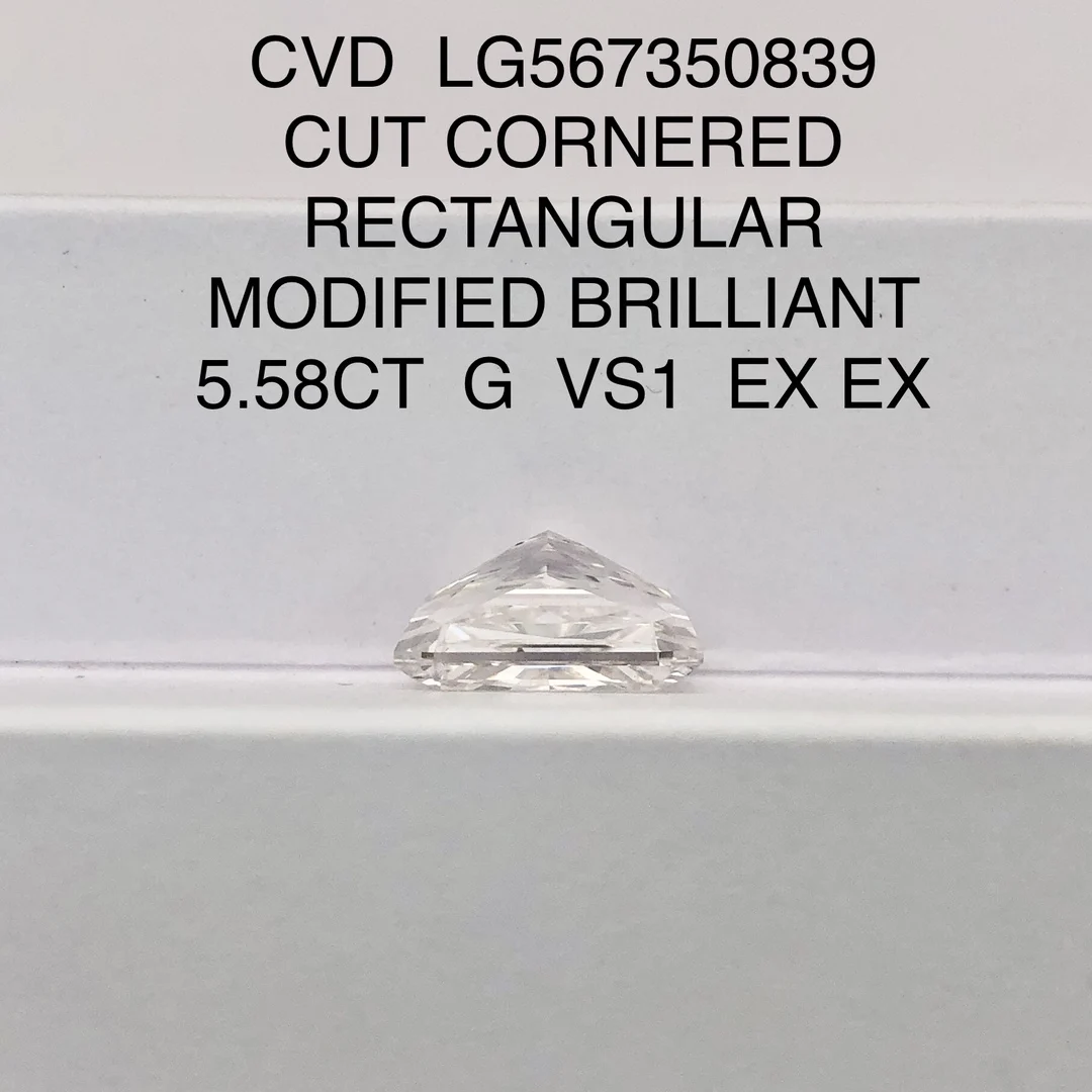 Messi Gems CVD RECTANGULAR 5.58CT G VS1 EX EX Diamond IGI Certificate ...