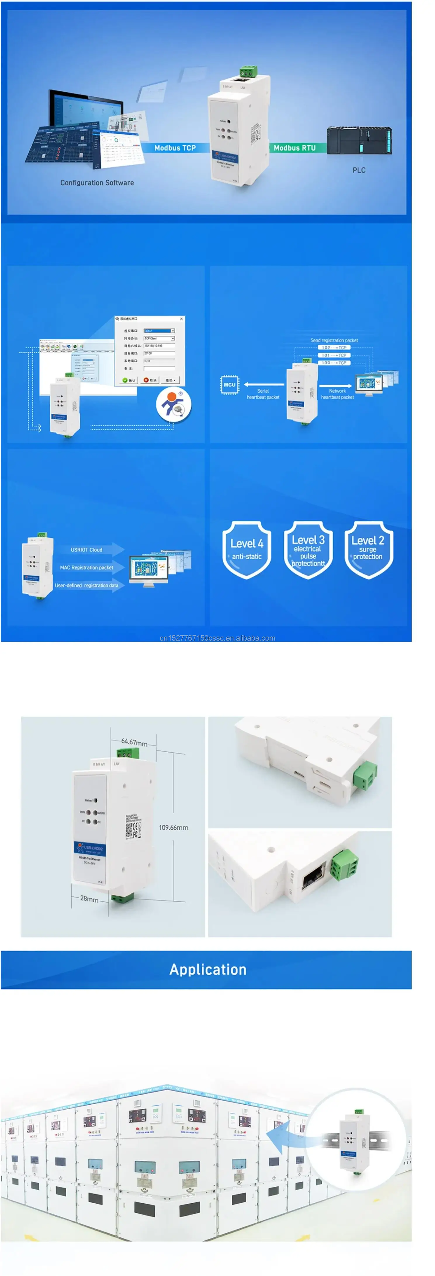 Usr-dr302 Din-rail Rs485 Serial To Ethernet Converter Bidirectional ... Usr-dr302 Din-rail Rs485 Serial To Ethernet Converter Bidirectional ...