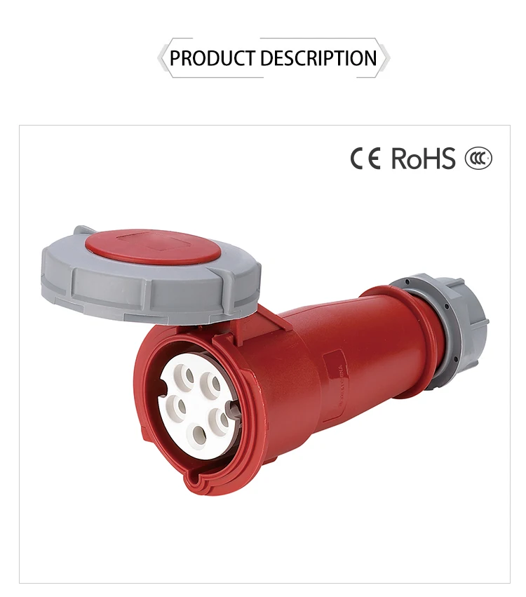 400v Ac Power Socket 16a 5 Pin Led Light Waterproof Industrial ...
