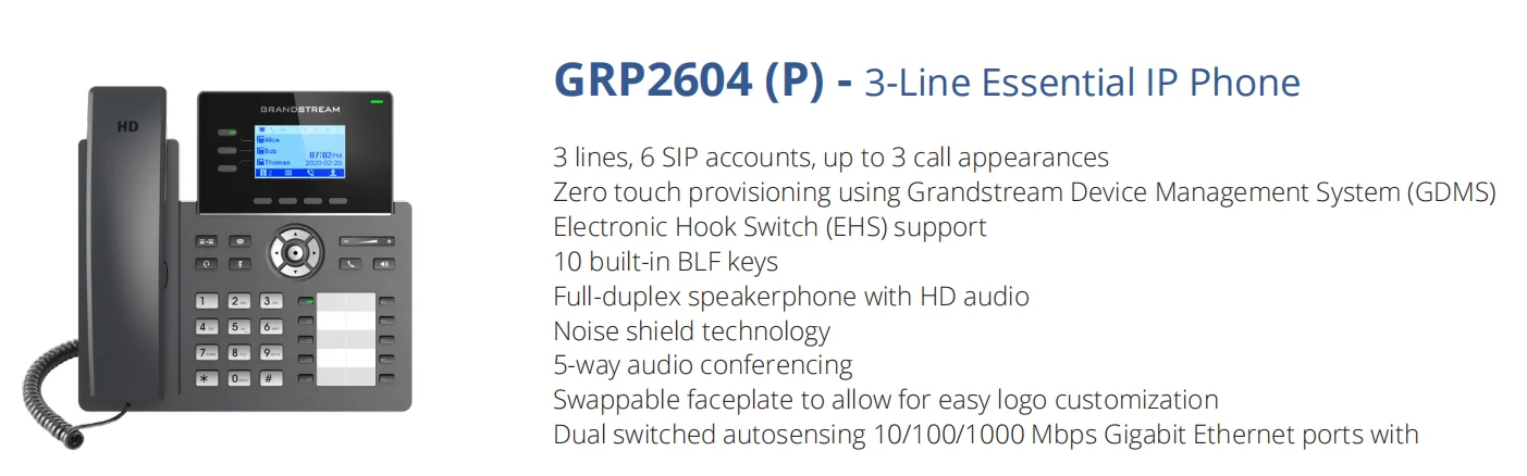 Grandstream GRP2601 IP Phone - Essential Voip Solutions