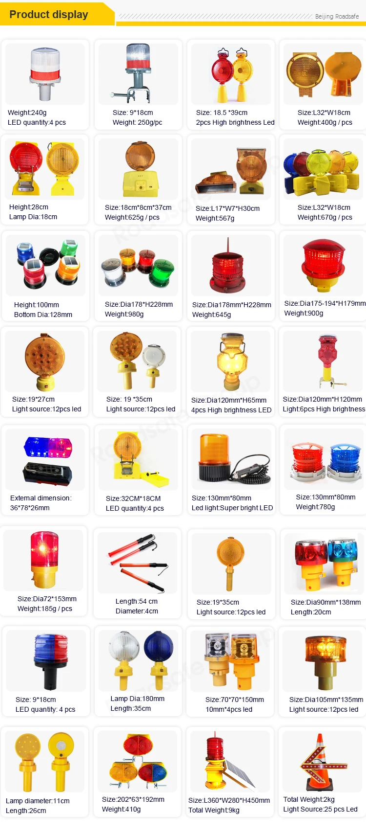 2024 LED Traffic Solar Barricade Flashing Beacon Blinker for Warning ...