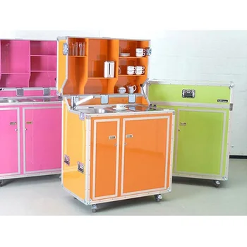 Colorful Red Blue Green Mobile Flight Case For Cafeteria Kitchen ...