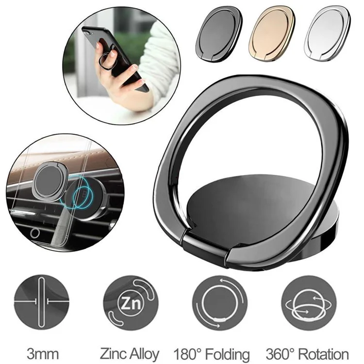 High Quality Mobile Phone Ring Holder Finger Grip 360 Rotating Metal ...