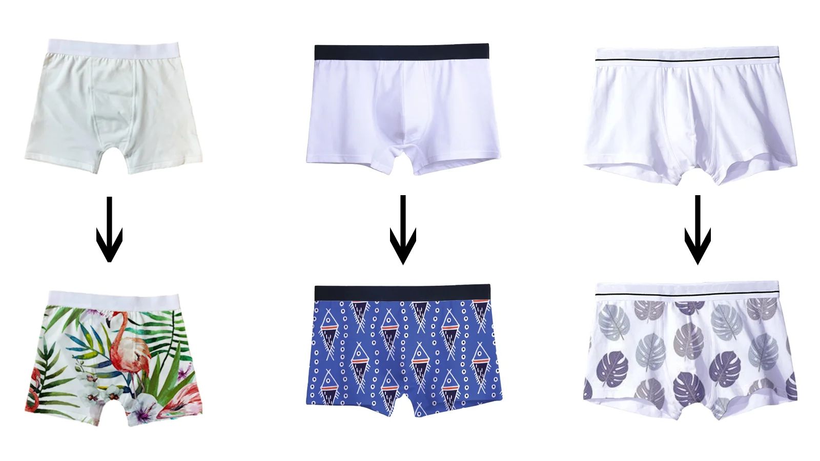 Blank White Sublimation Boxers Underwear - Buy Blank Sublimation Boxers ...