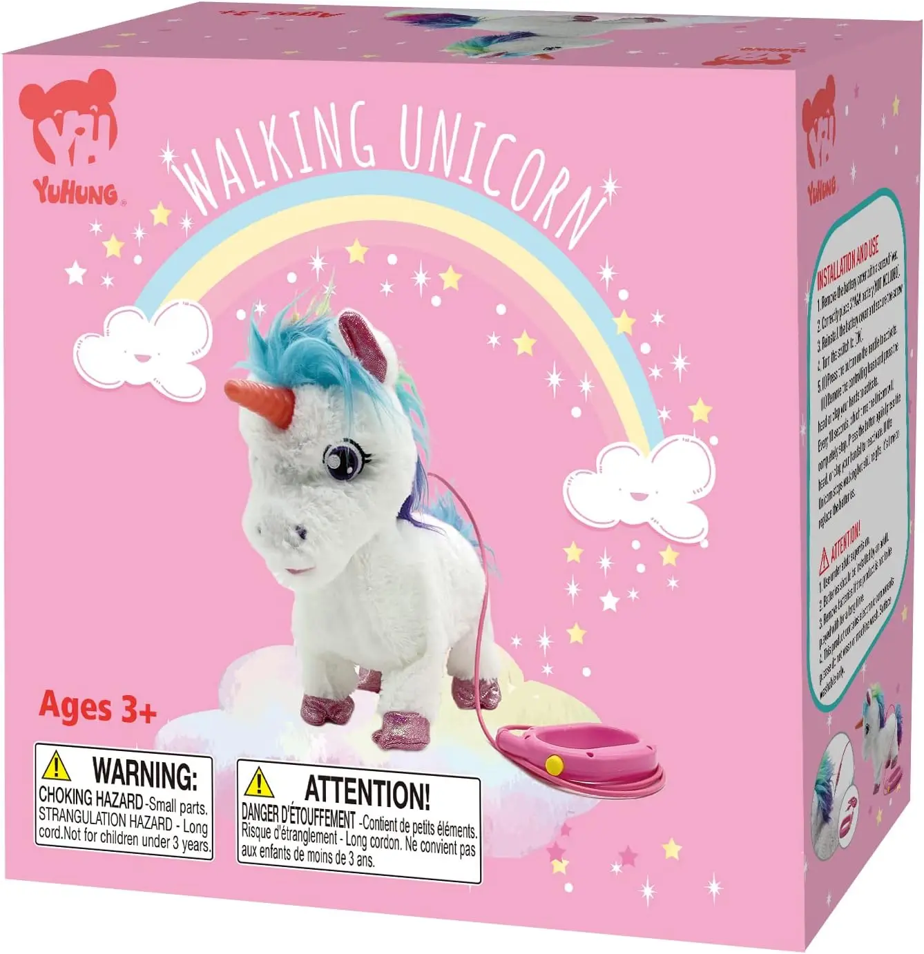 Remote Control Walking Unicorn Toy Light Up Horn Electronic Pet Pony ...