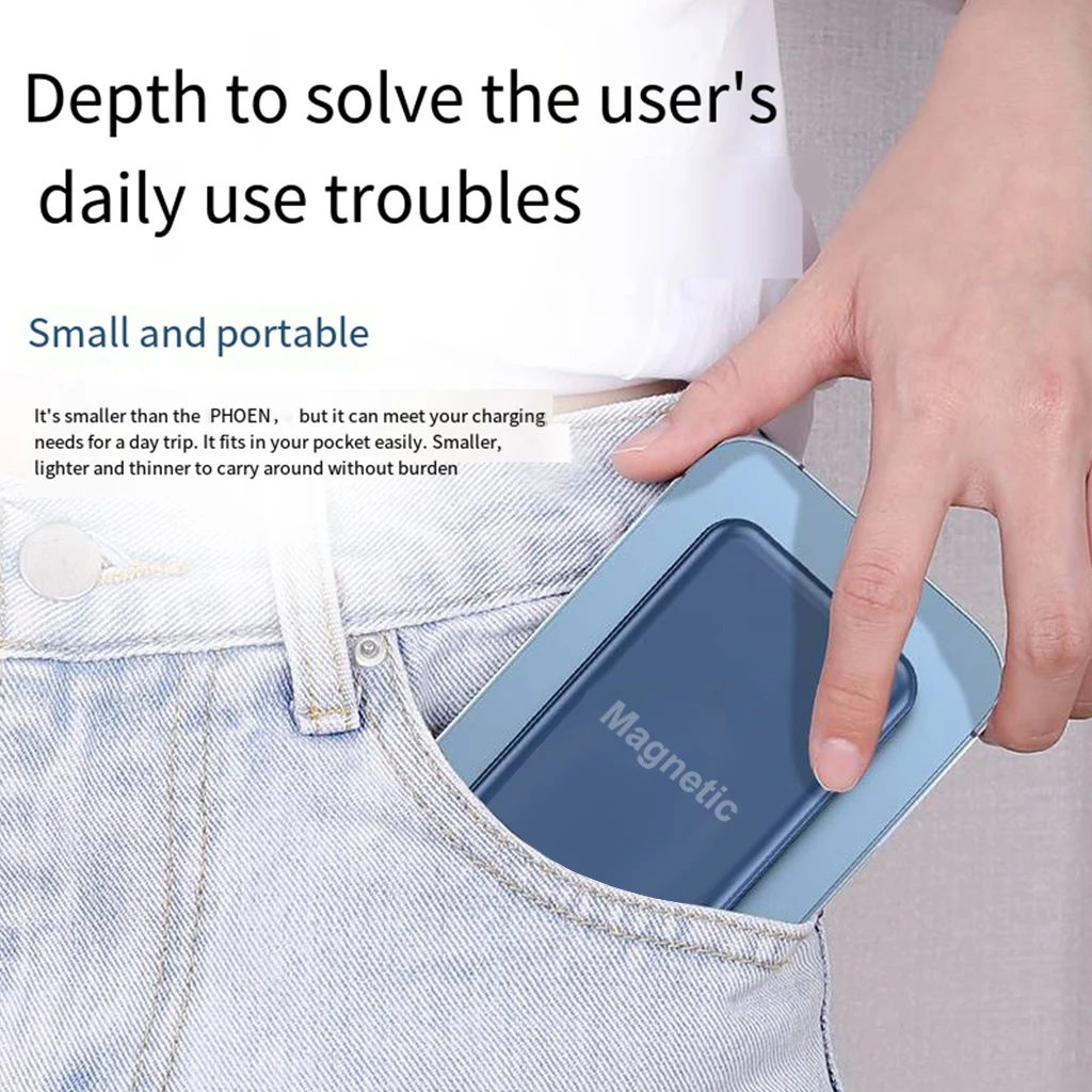 Small Size Emergency Powerbank 5000mah 10000mah Wireless Magnetic ...