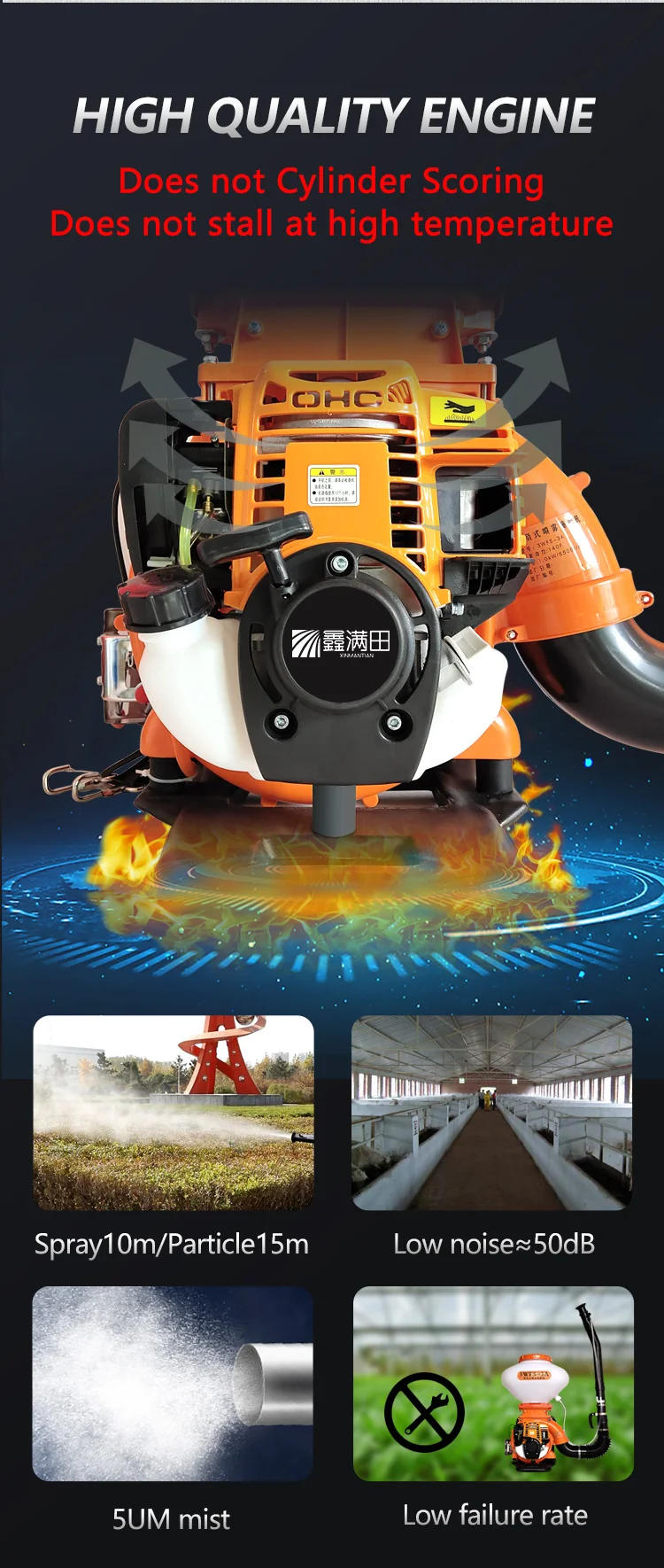 4 Stroke Gasoline Engine Sprayer 42cc Mist Blower Power Sprayer Pump ...