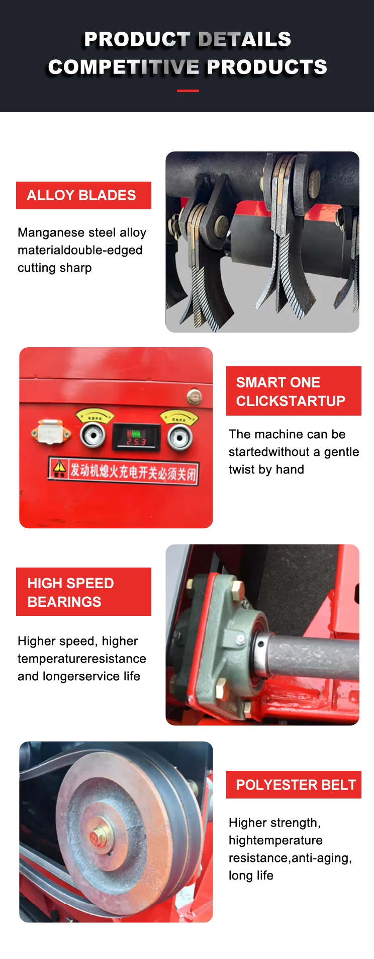 Factory Direct Sales Diesel Engine Flail Crawler Lawn Mower