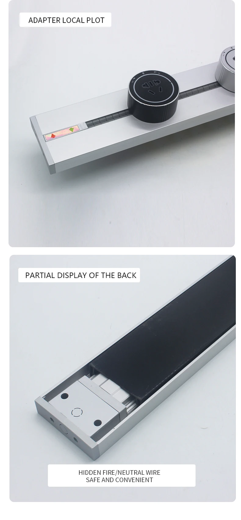 70MM Width Surface Mounted Smart Kitchen Office Rail Power Track System ...