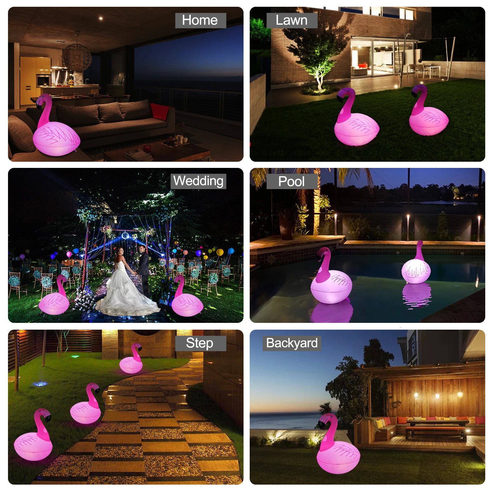 Hot Sale Solar Powered Inflatable Pool Light Flamingo Light Decorative ...