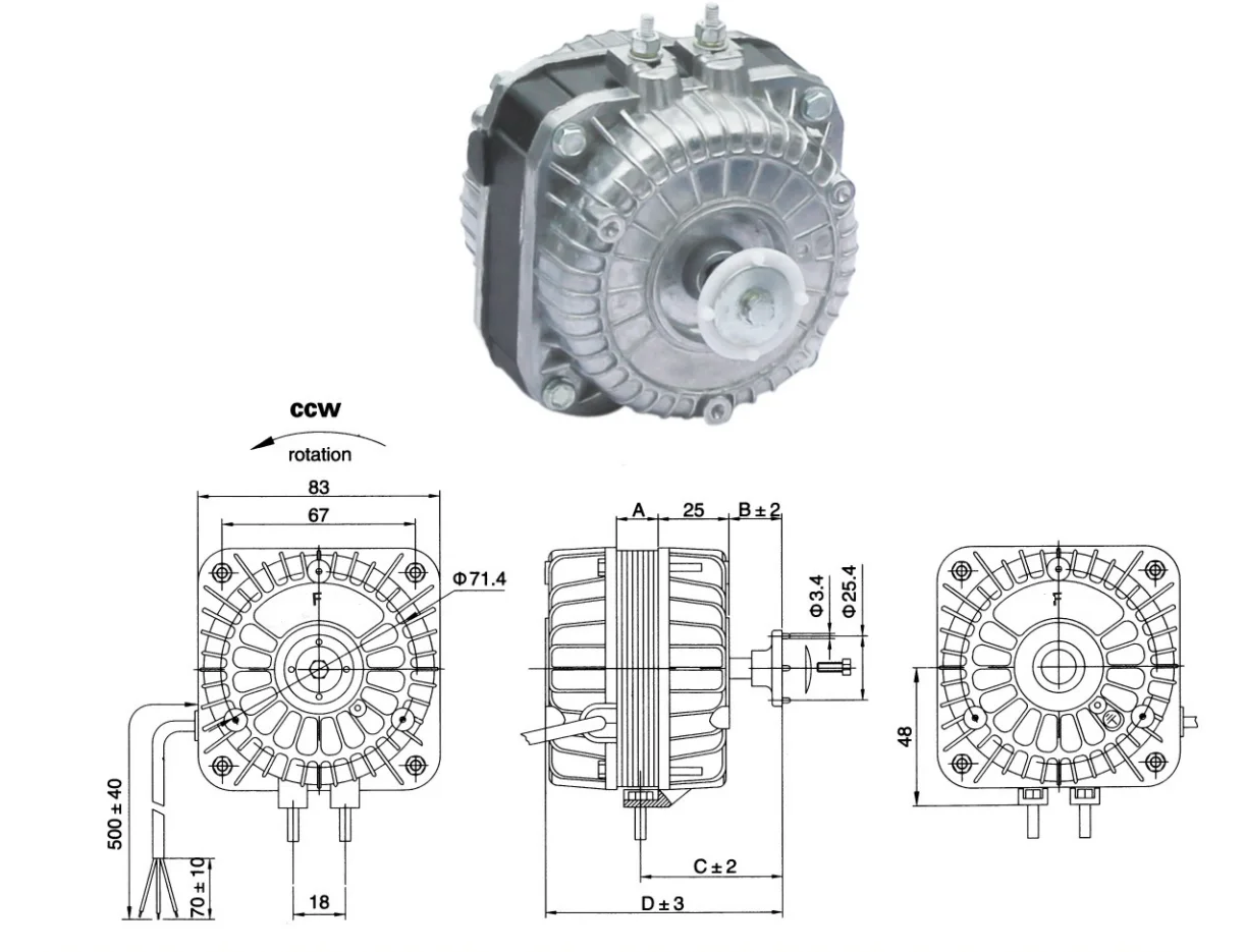 Condenser Fan Motor Square Shaded Pole Fan Motor 5w 10w 16w 18w - Buy ...