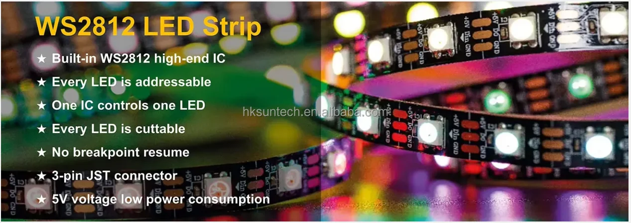 Built-in IC WS2812 addressable RGB led strip for Display Lighting ...