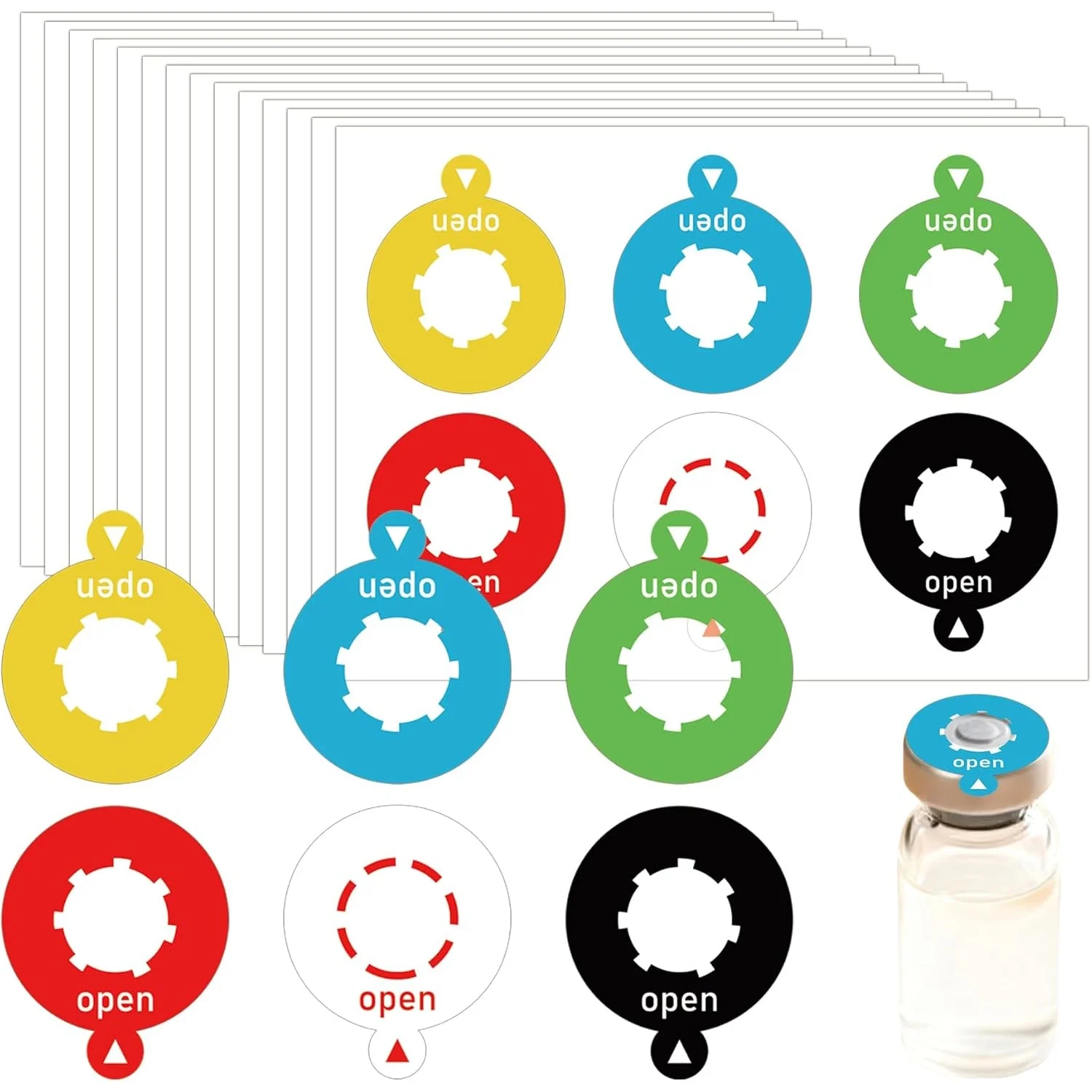 Laboratory Vial Glassware Sealing Labels Circle Vial Cap Leak-Proof ...