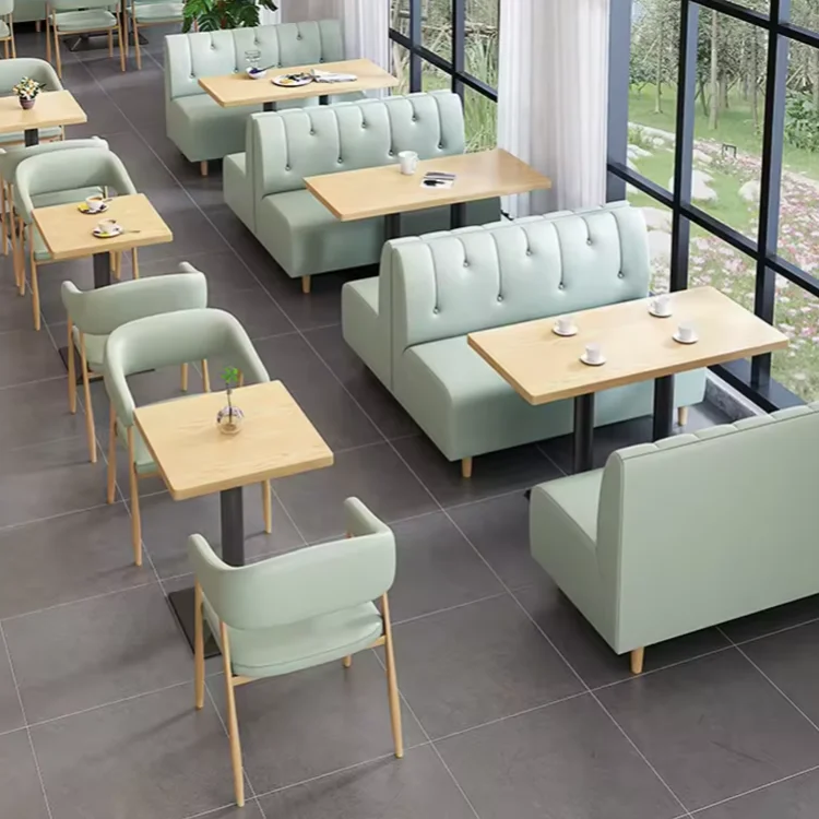 Modern Hotel Restaurant Booth Seating Sofa Sets Wooden Metal Cafe Table ...