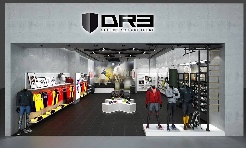 Sport Clothes Shop Interior Design - Customized Display Racks