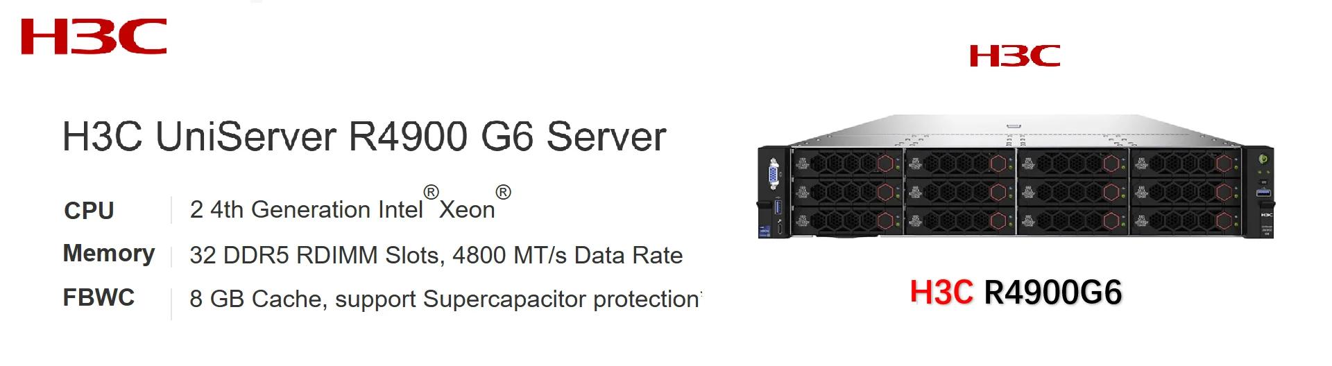 Data Center Server H3c R4900g6 Intel Xeon 4410y 2.0ghz 12core 32gb Pc4 ...