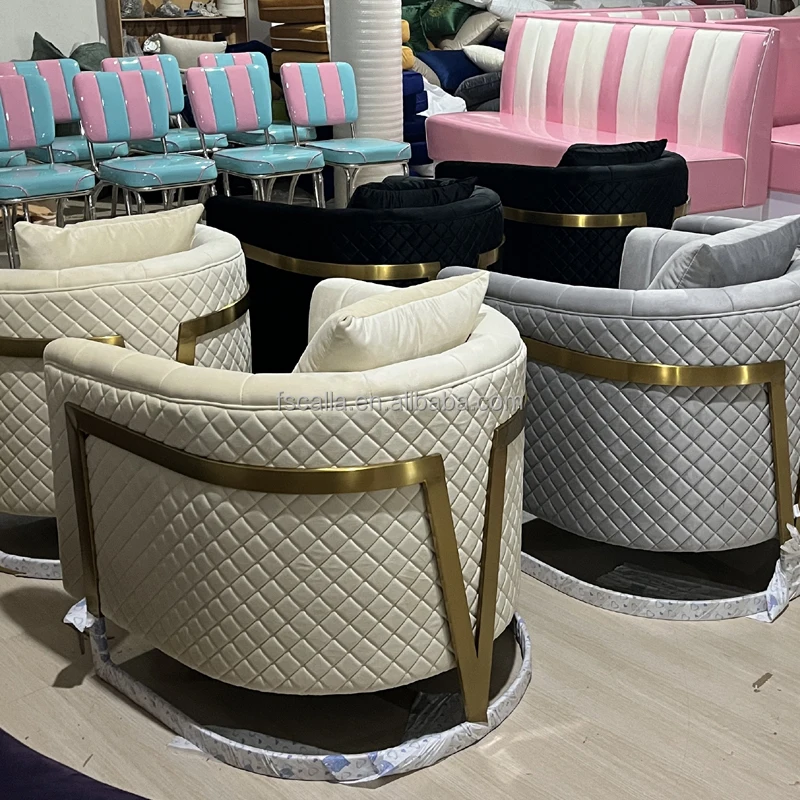 Modern Velvet Upholster Accent Chair with V Shaped Frame