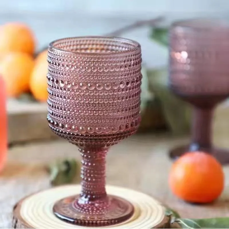 Engraved Thick Durable Transparent Pearl Dots Stemless Wine Goblet Sky ...