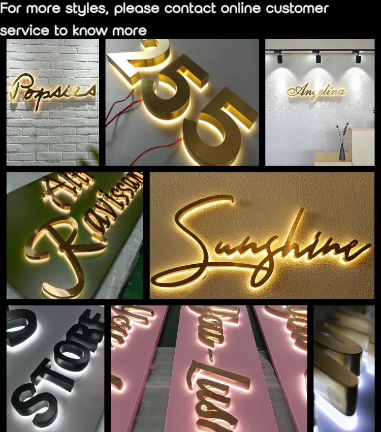 Bs+ Custom Outdoor Logo Sign Led Backlit Channel Letter Led Light Sign ...