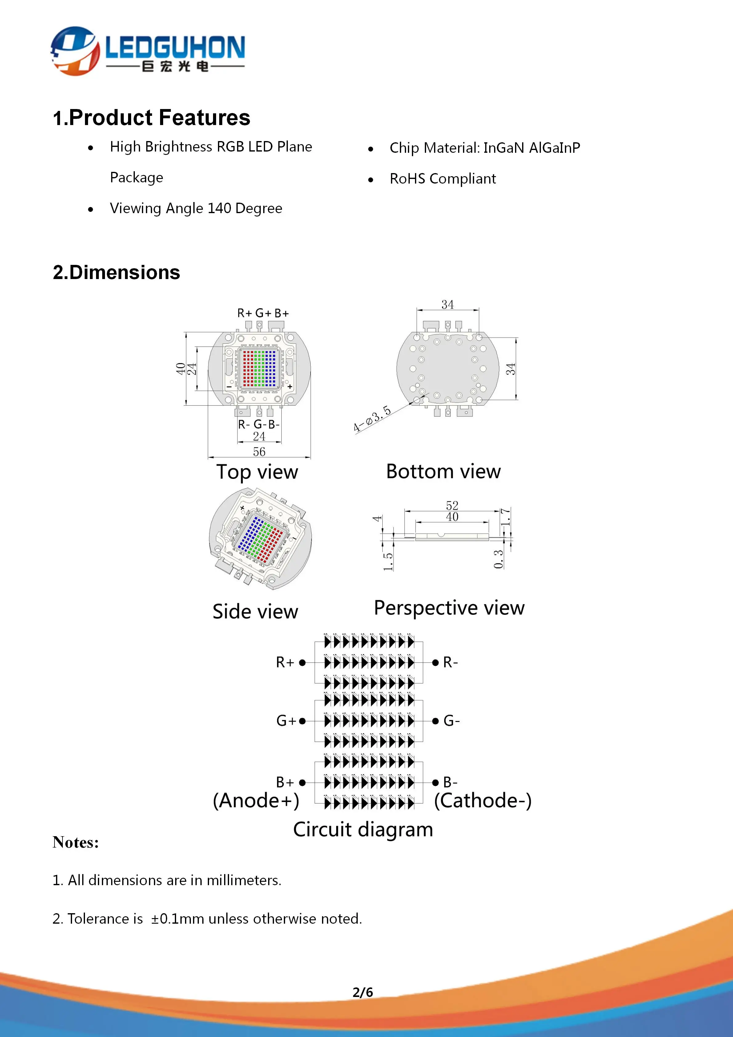 Led Rgb Integrated Light Source 90w High Power Oval Bracket Red,Green ...