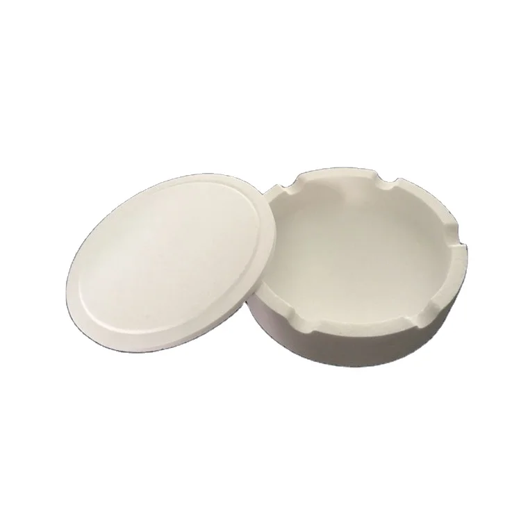 Alumina ceramic fiber crucible with lid
