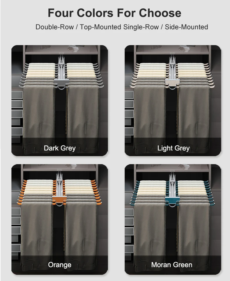 HNOSS Wardrobe Metal Trouser Rack Hangers Retractable Double Sided Pull ...