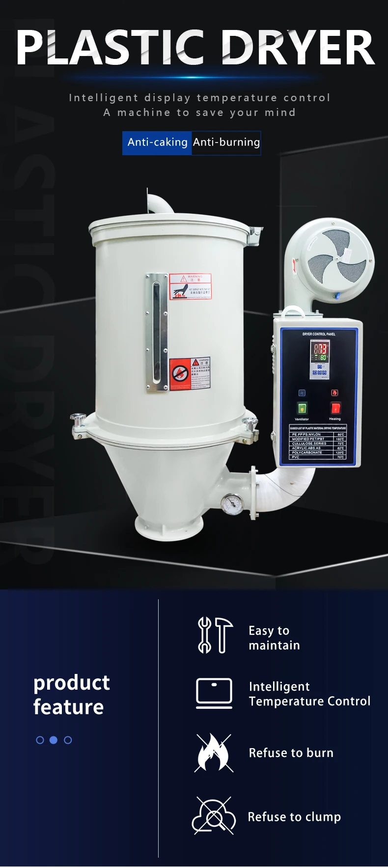 150KG Hopper Dryer for Grains Corn Other Crops; Plastic Drying Machine ...