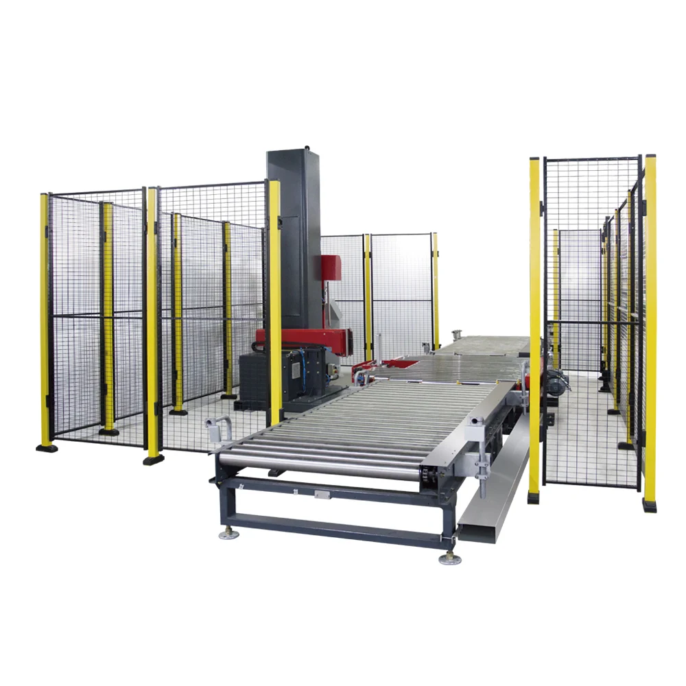 Intelligent Horizontal Track Assembly Line Pallet Stretch Film Wrapping ...