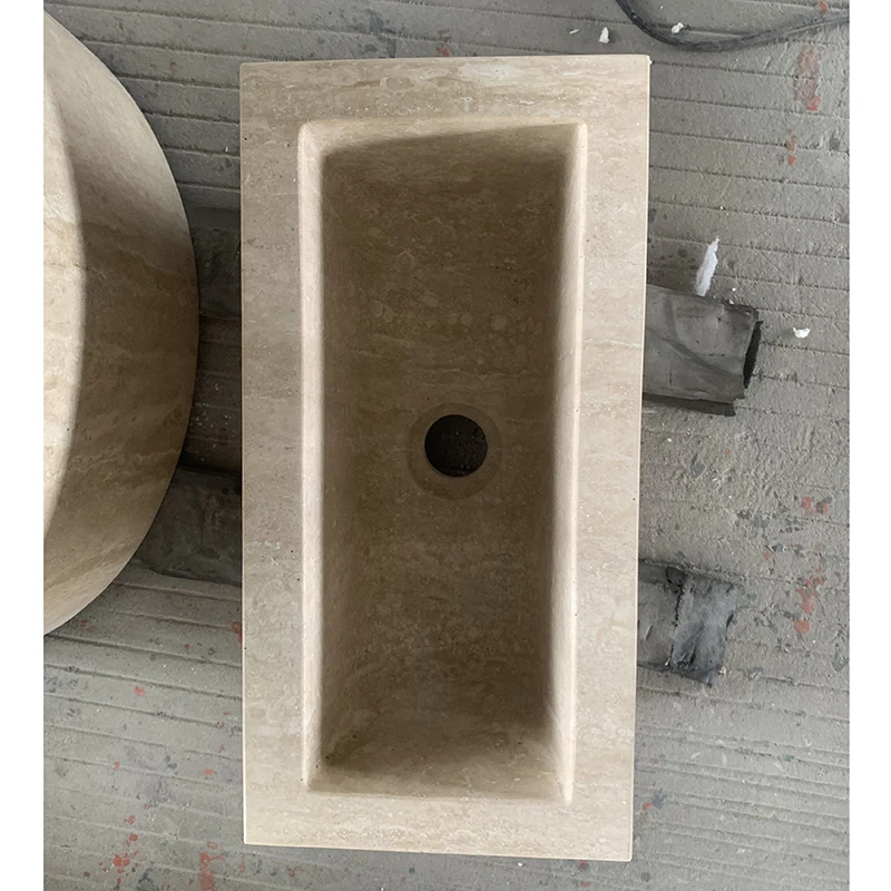 Newstar Natural Beige Travertine Marble Stone Sink Bathroom Sinks Basin ...