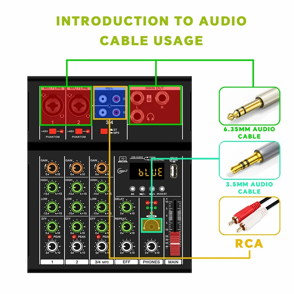 Gax-a4 4-channel Usb Audio Mixer For Djs & Home Studio | Wholesale