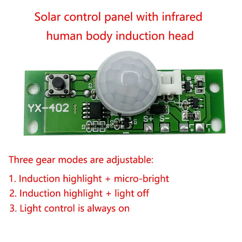 3.7V DIY Solar Lamp Control Sensor PIR Wall Light Controller - Motion ...