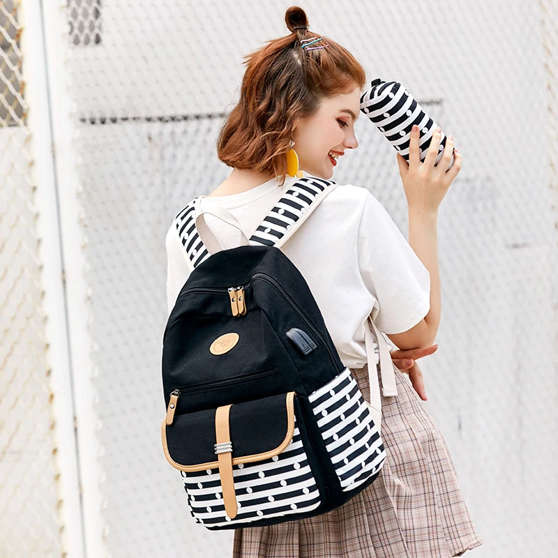 2023 New Design Of Fashion Girl School Backpack With Usb Lunch Bag ...