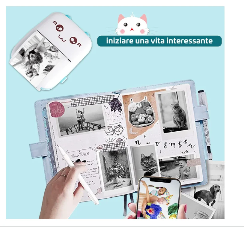 Snbo Tik Tok Hot Portable Thermal Printer Mini Print Paper Photo Pocket ...