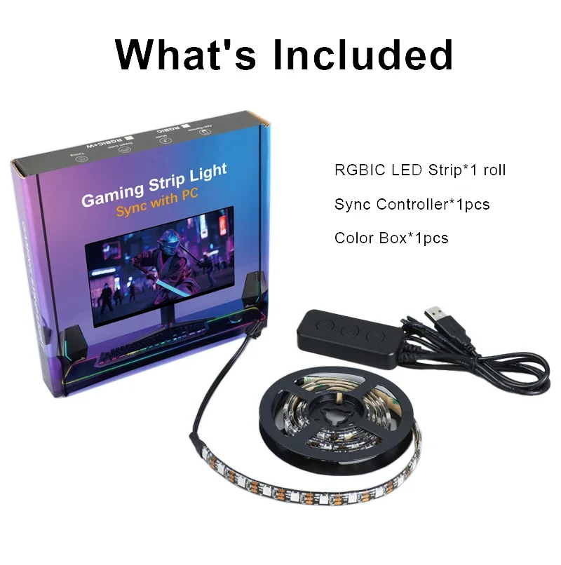 Gaming Strip Light Sync with PC - Colorful LED Backlight