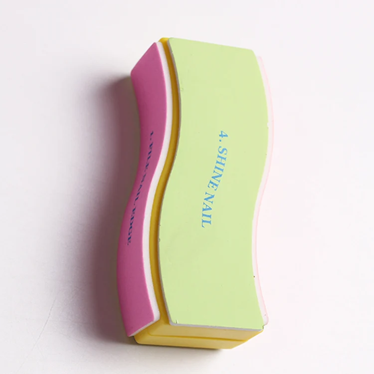 Curved EVA Nail Buffer Block – 4 Sides Nail Care Tool for Polishing and ...