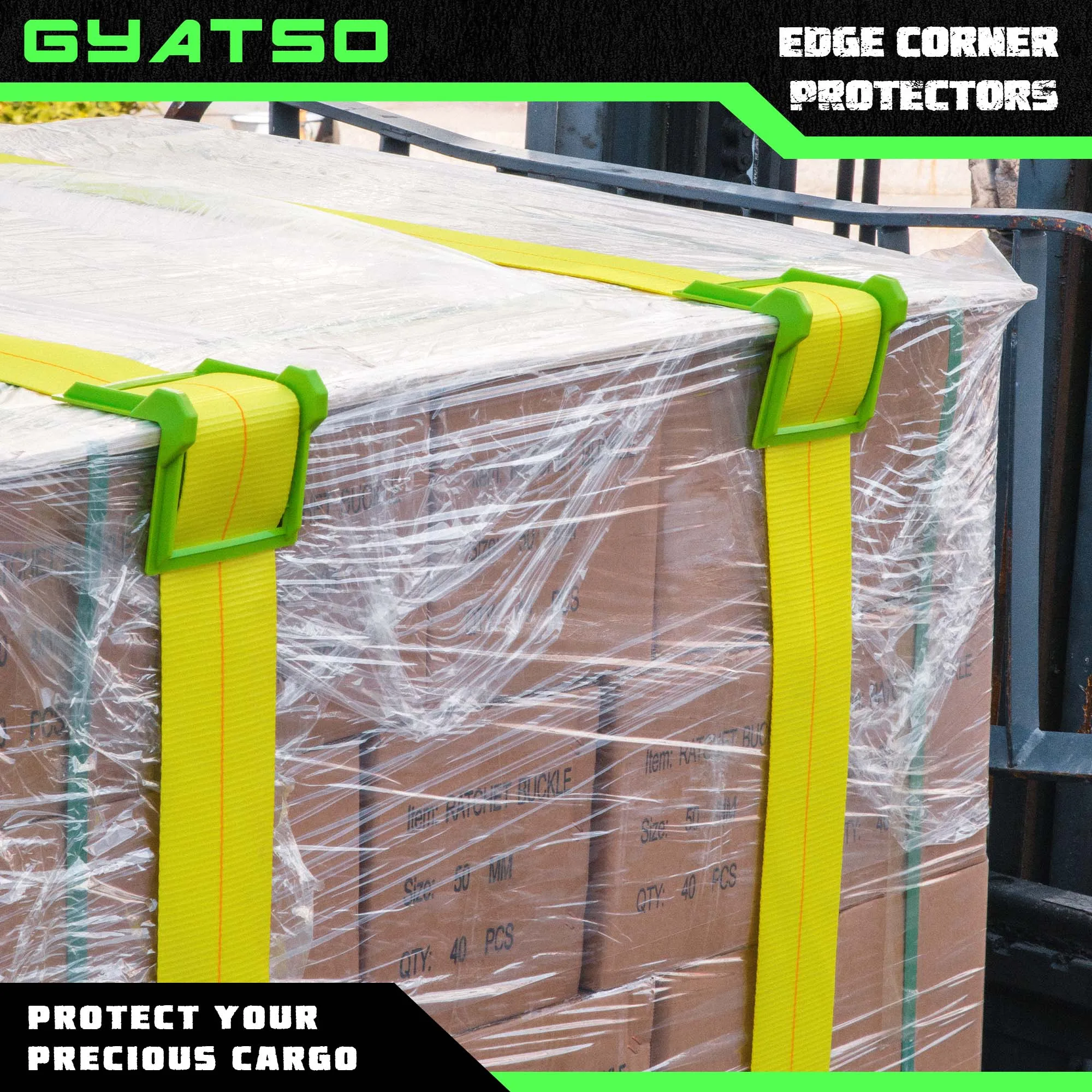 4" Flatbed Cargo Corner Edge Protector with Carrying Case Plastic Tie ...