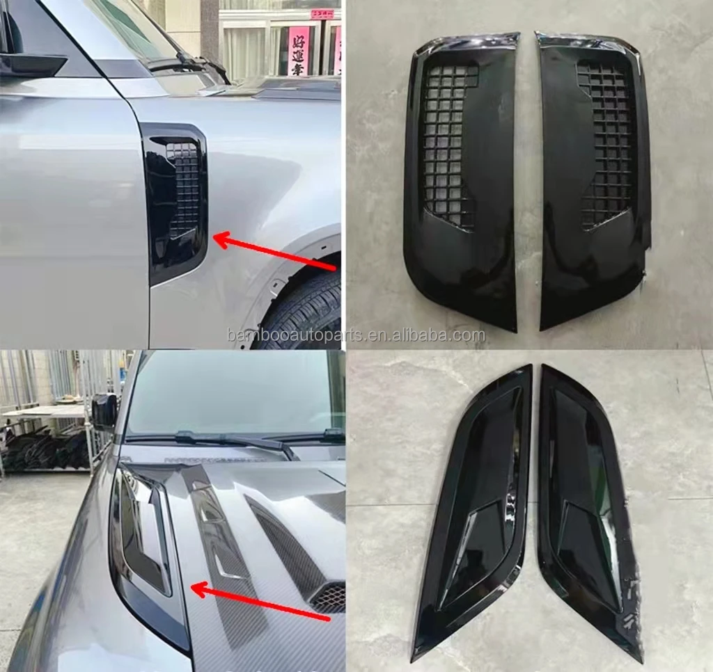 Car Front Bonnet Vents Hood Side Trim Cover Steel Air Flow Intake Scoop ...