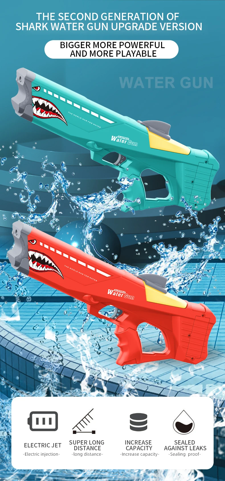 Qilong New Kids Toys Electric Water Guns 2023 Summer Outdoor Adult High ...