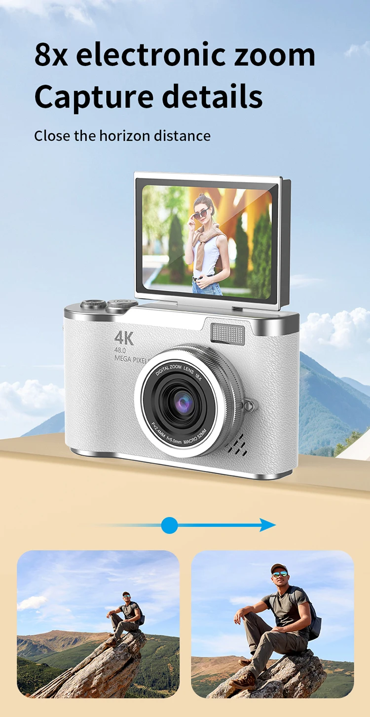 LK007 HD Digital Compact Camera with Rechargeable Battery & Dual Screen ...