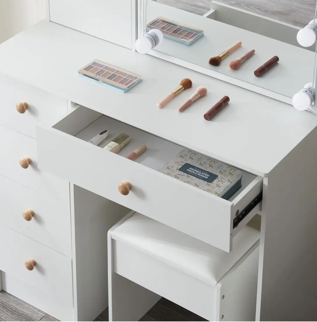 Factory Price Makeup Vanities Table Set With Led Mirror Vanity Desk For ...