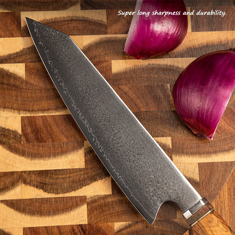 Hand Made 8CR13 Damascus Knife - 67 Layers Steel Kitchen Knife