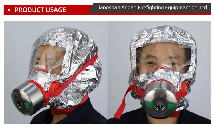 Fire Safety Mask Fire Rescue Equipment Full Face Hood 40 Minutes ...