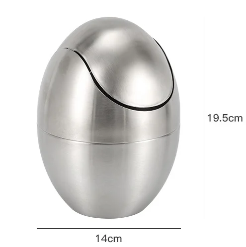 Stainless Steel Mini Trash Bin with Swing Lid - Eco-friendly