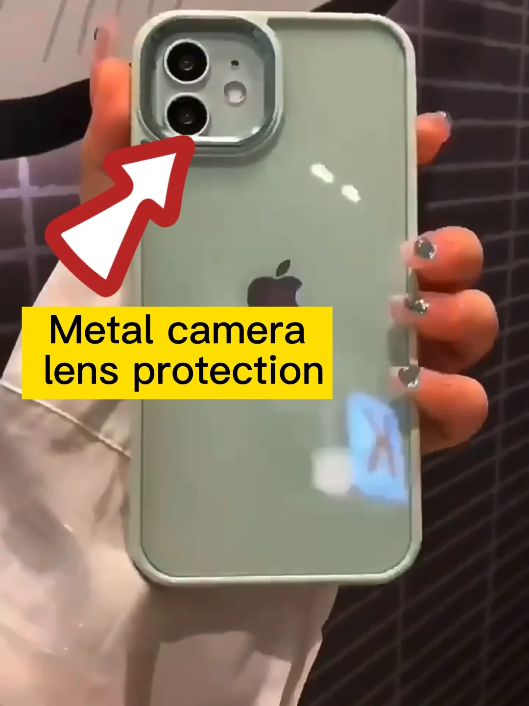 Luxury Button Metal Lens Protection Acrylic Transparent Shockproof ...